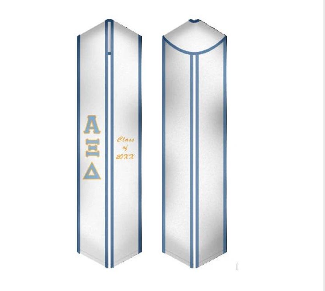 Alpha Xi Delta - Sorority Graduation Stole / Graduation Sash White - Etsy