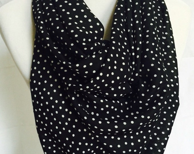 Black and White Polka Dots Triangular Scarf/shawl/bikini Cover. Spring ...