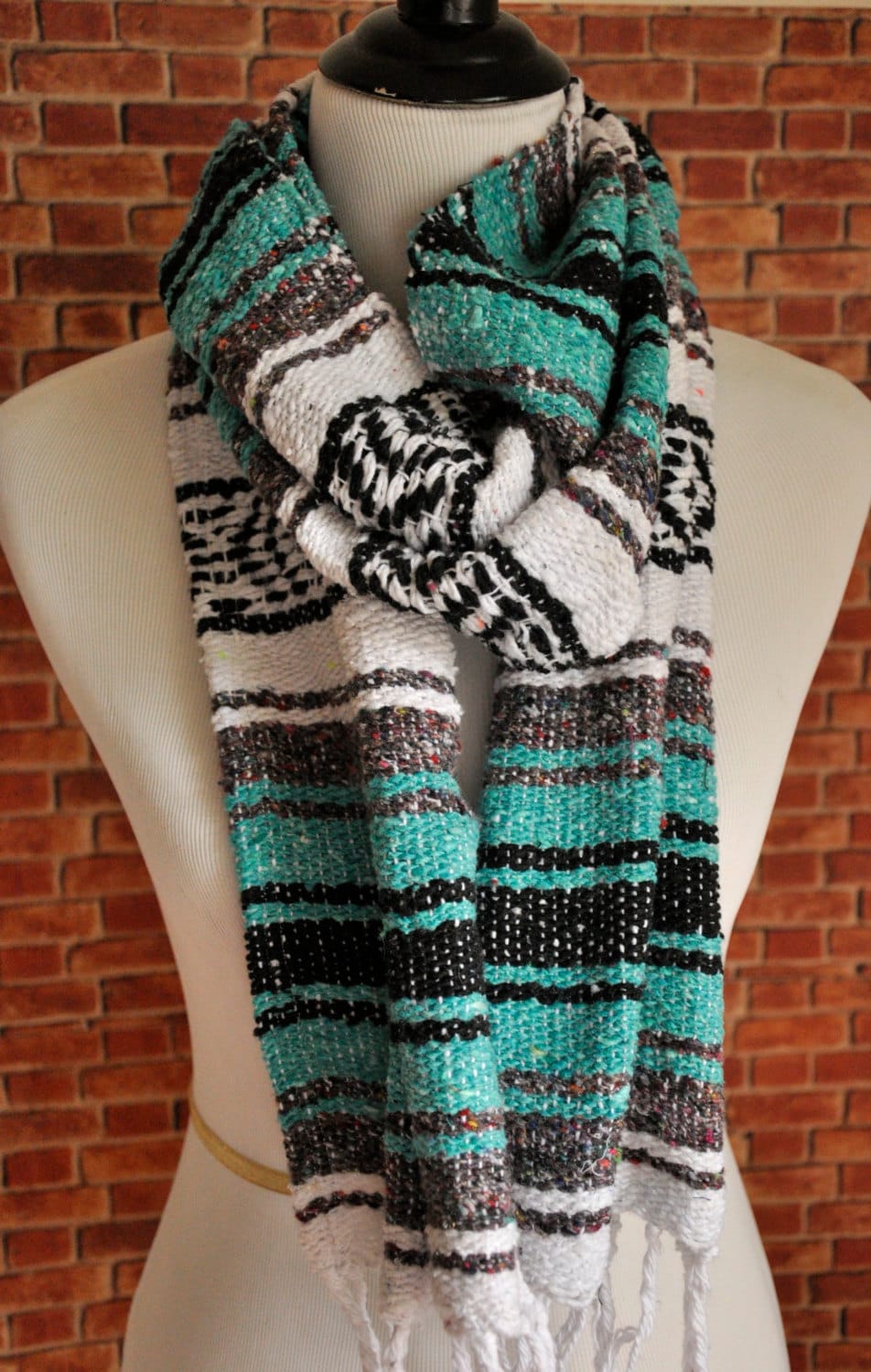 Mexican Blanket Open Scarf, Traditional Scarf Made Out of Mexican ...
