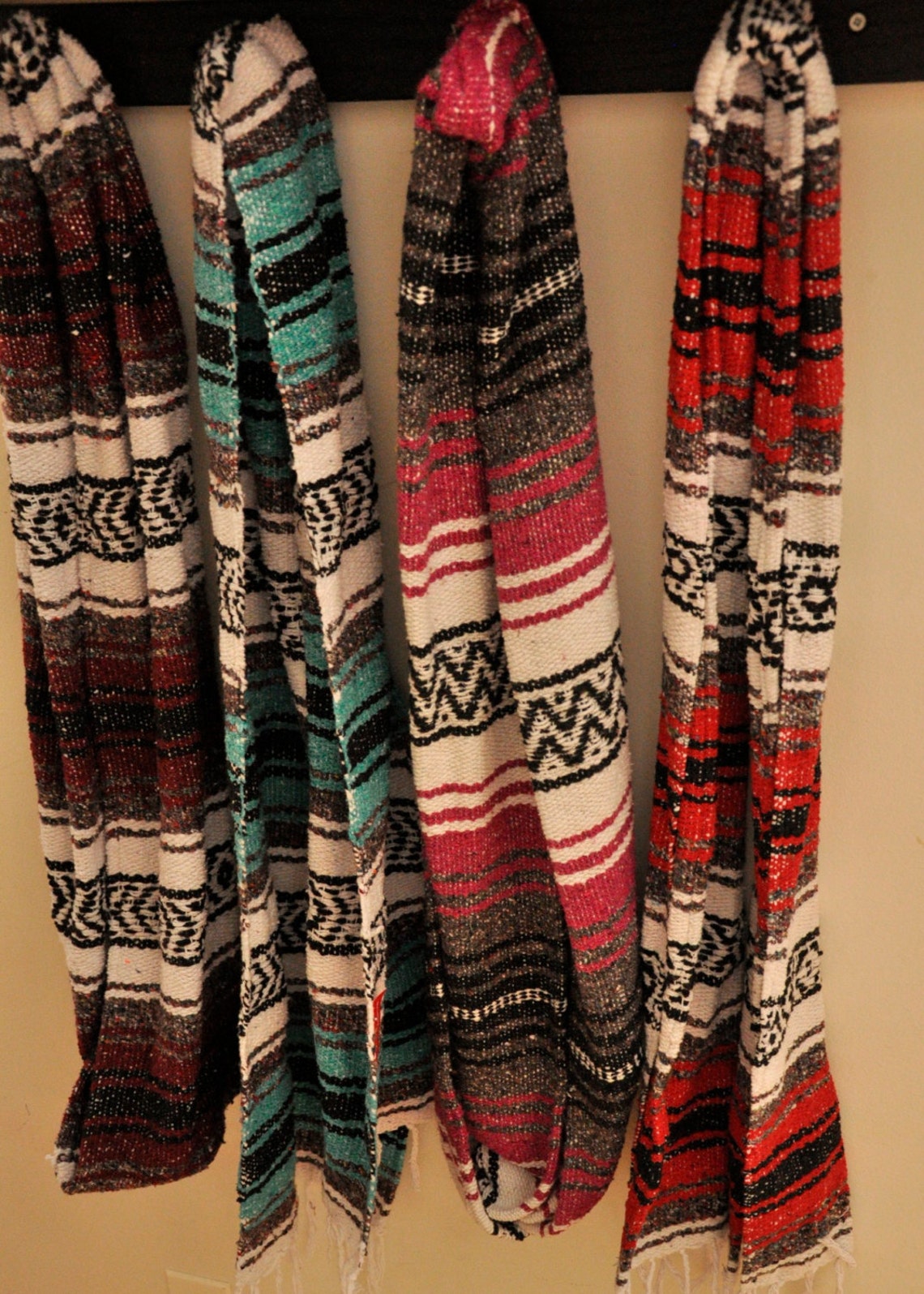 Mexican Blanket Open Scarf, Traditional Scarf Made Out of Mexican ...
