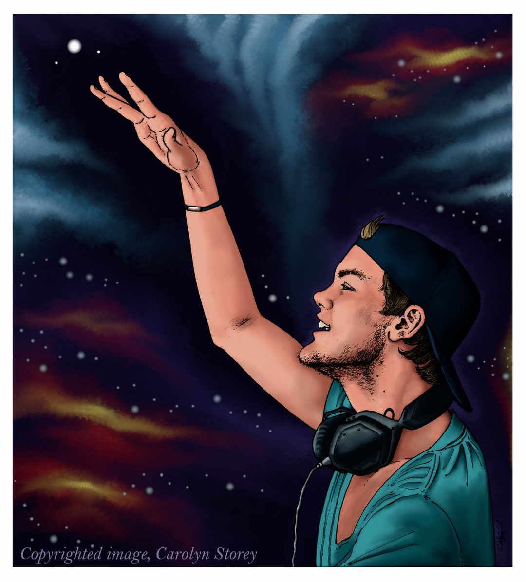 Tim (magic Hand) Cosmic Version, 2019 - Avicii Art Print, Carolyn ...