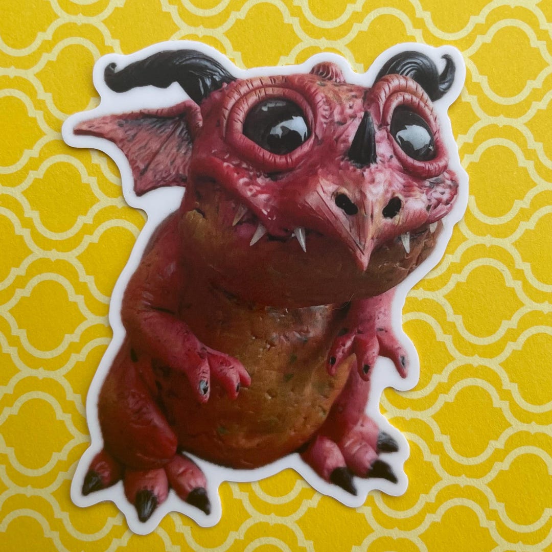 Baby Demon Monster Inspired Vinyl Sticker of My Original Sculpture - Etsy