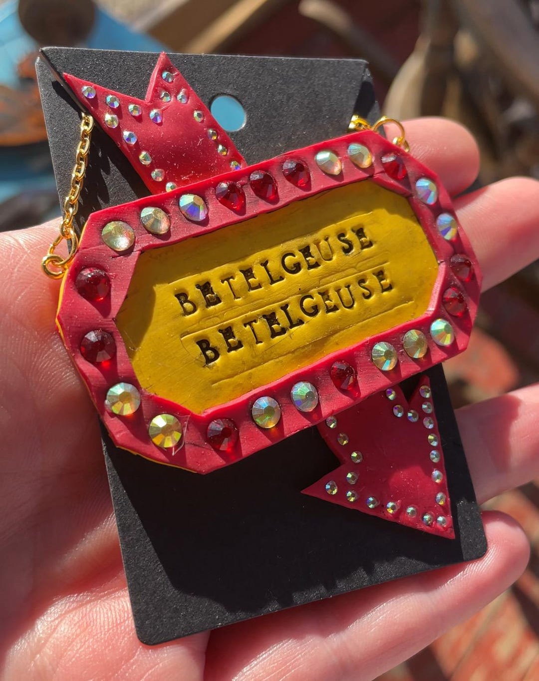 Beetlejuice-inspired "betelgeuse" Sign Necklace – Handmade With Cosclay ...