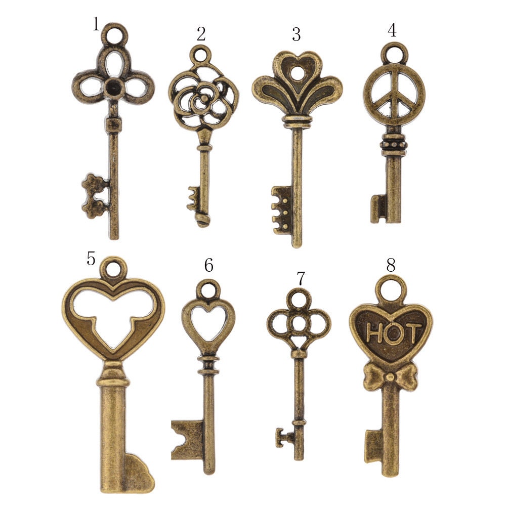 30pcs Alloy Key pendant charm | Etsy
