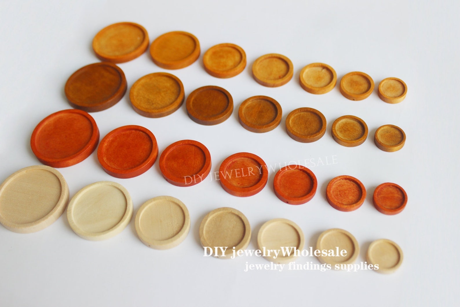 20pcs Wood Pendant Bezel Blanks, Wood Bezel Pendant Settings, Wood ...