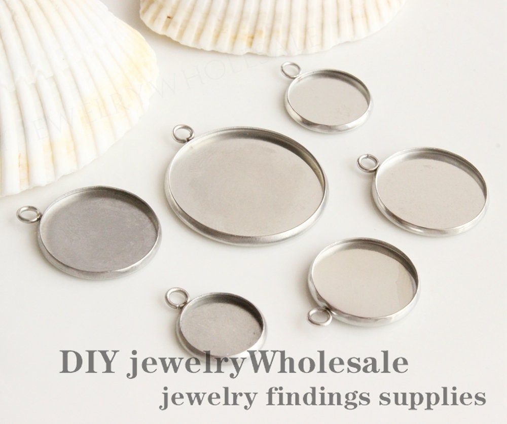 20pcs Stainless Steel Bezel Blanksround Bezel Tray Setting | Etsy