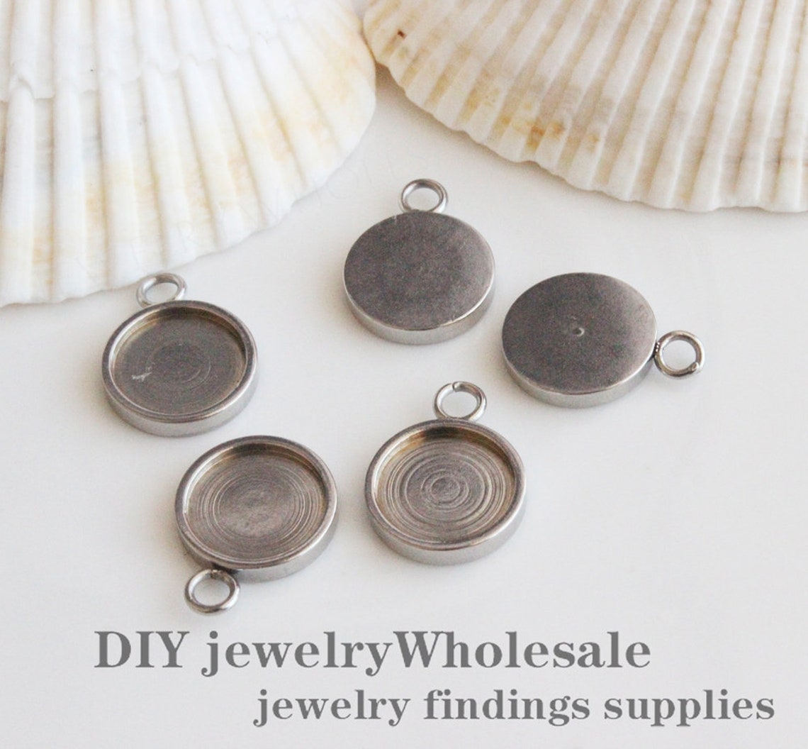 20pcsstainless Steel Pendant Bezel Blanks 6/8/10/12mm Bezel - Etsy