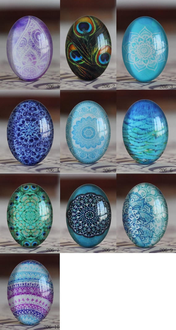 Oval Handmade Photo Oval Glass Cabs Cabochons | Etsy