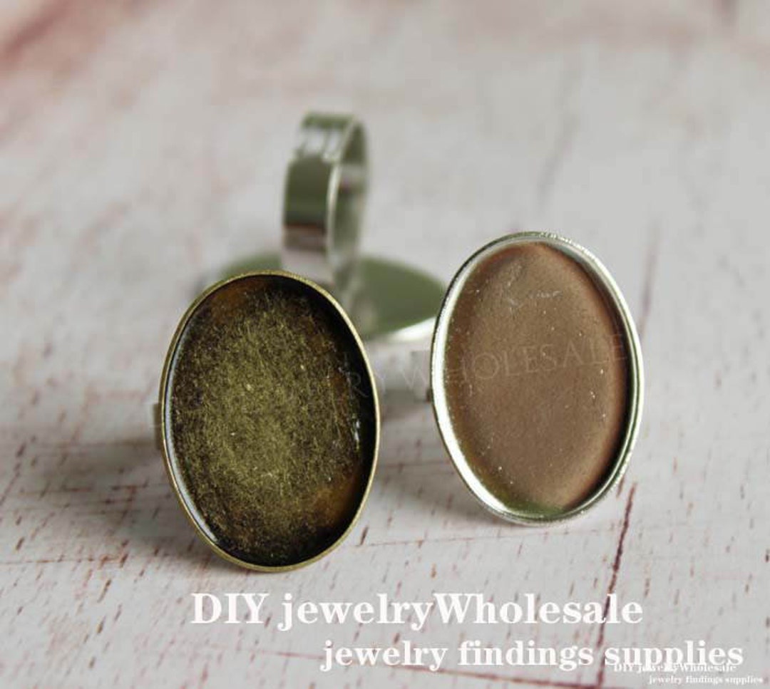 18x25mm Rings Setting, Ring Setting, Silver Antique Bronze Rings ...