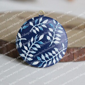 1pcs Dark Blue Background Design Locket XH82 3D Embossed Antique Bronze ...