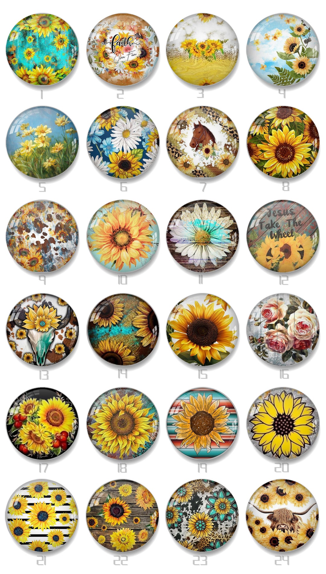 Daisy Cabochon,handmade Glass Cabochon,diy Football Glass Dome,diy ...