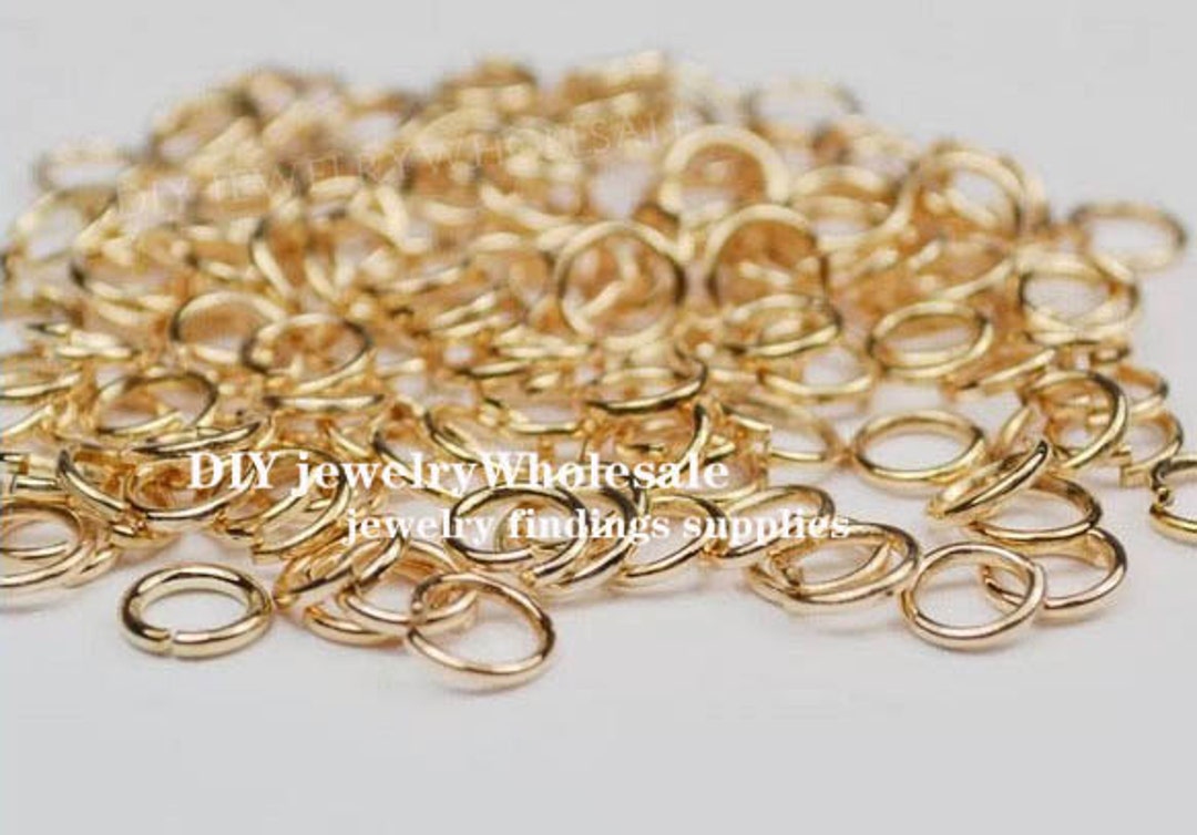 500 Pcs 4mm Open Jump Rings KC Gold Plated Jumprings Charm Connector ...
