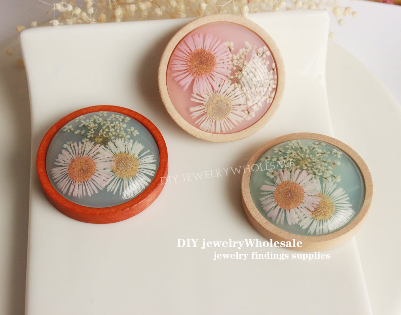 20pcs Wood Pendant Bezel Blanks, Wood Bezel Pendant Settings, Wood ...