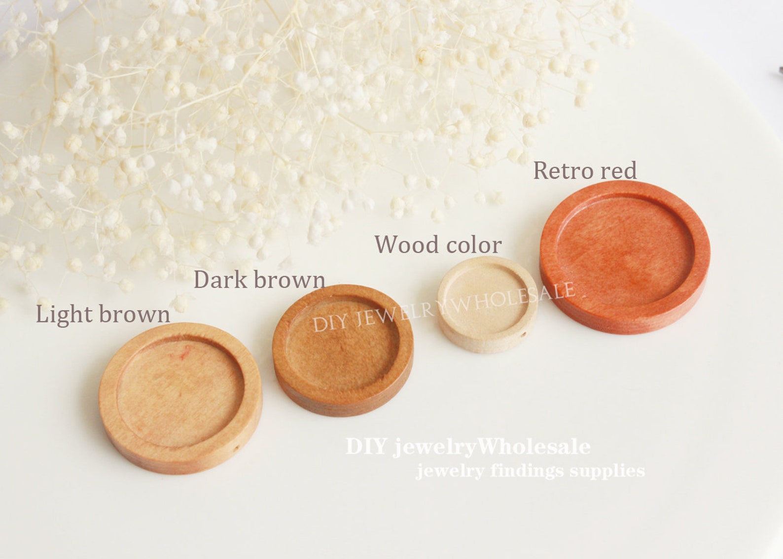 20pcs Wood Pendant Bezel Blanks, Wood Bezel Pendant Settings, Wood ...