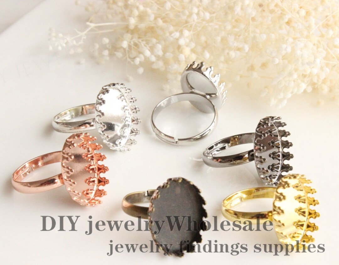 20pcs 15mm Round Bezel Ring Blanks, Brass Ring Settings,brass Ring Base ...