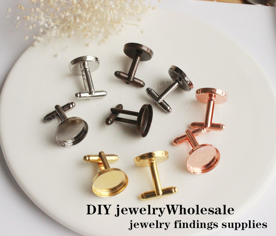 20pcs 16mm Cuff Link Blanks,16mm Cufflink Tray, Bezel Tray Settings ...
