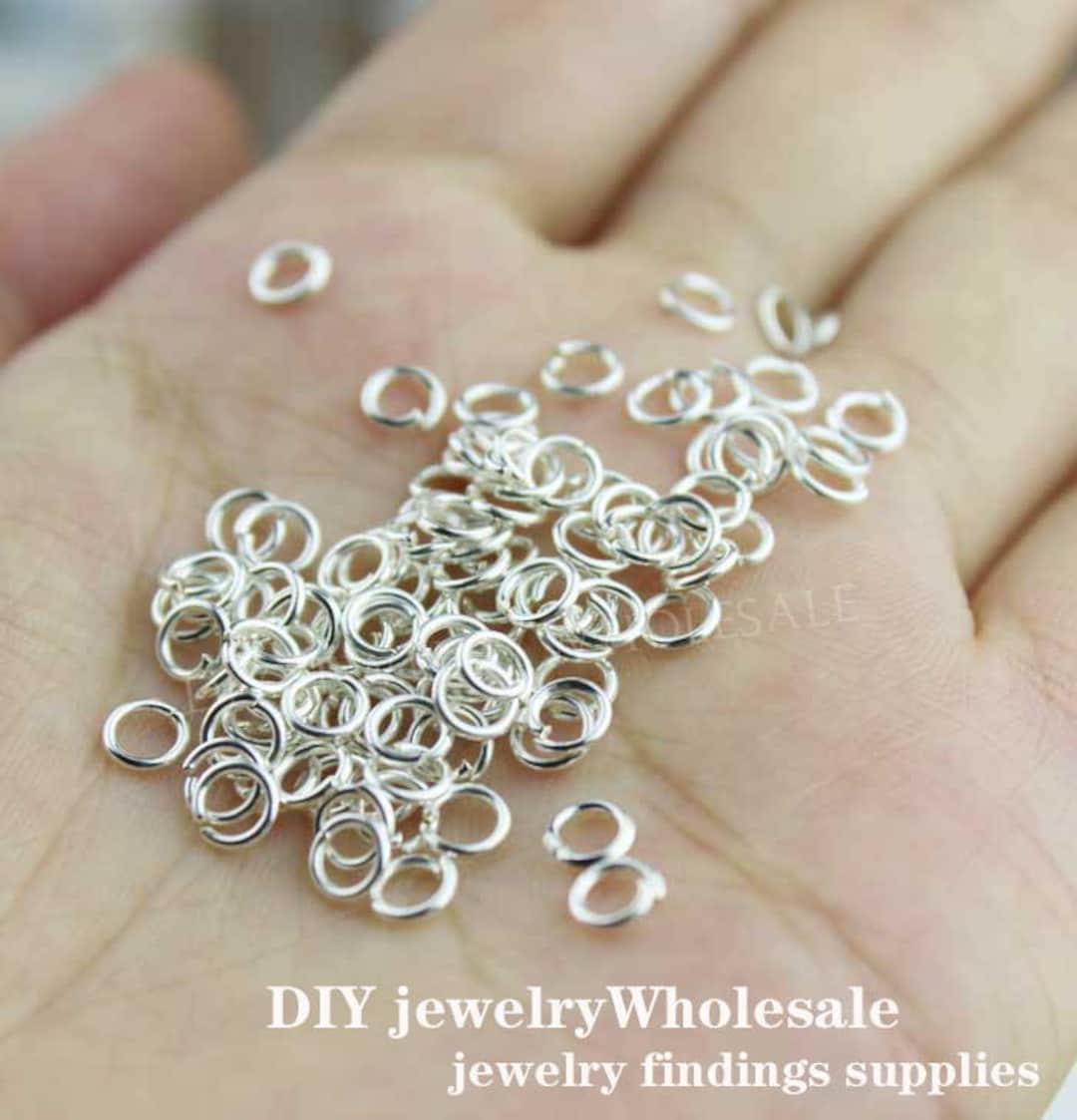 500 Pcs Silver 4mm Open Jump Rings / Jumprings Charm Connector Diy ...