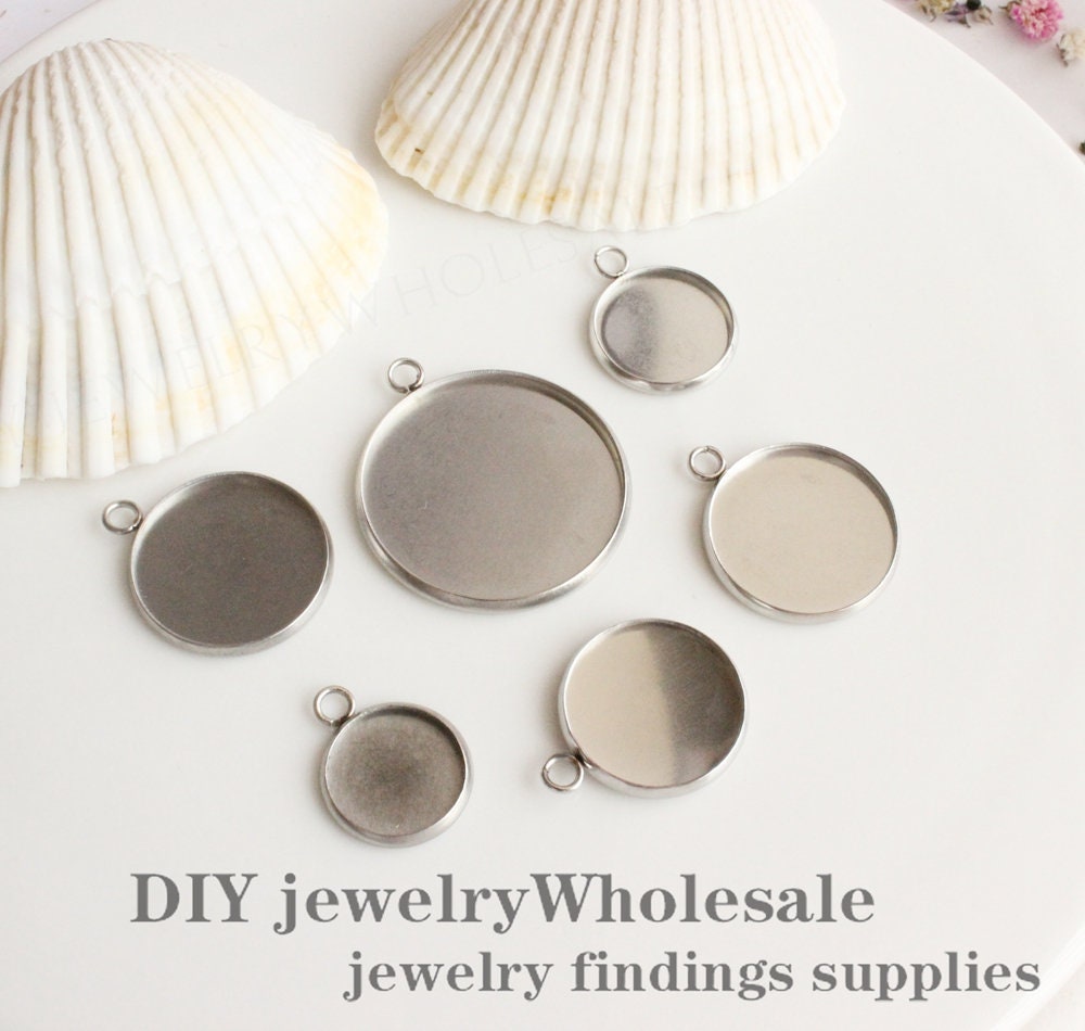 20pcs Stainless Steel Bezel Blanksround Bezel Tray Setting - Etsy