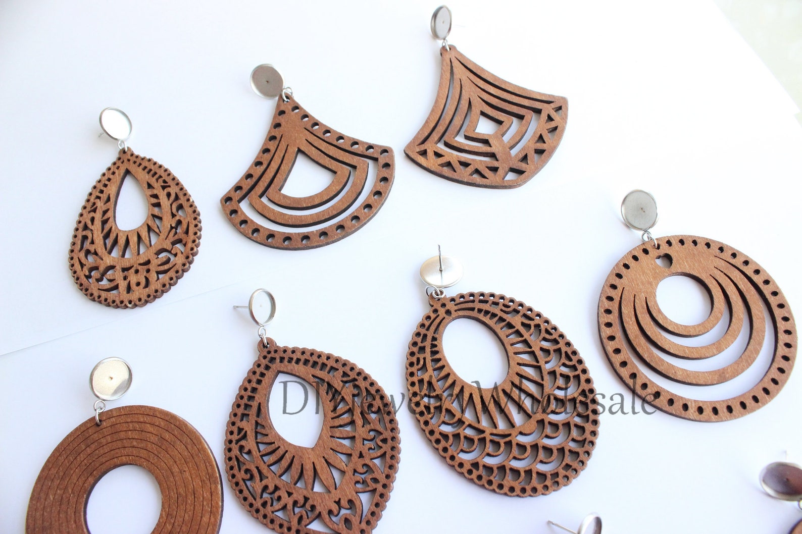 10pcs Stainless Steel Wood Bezel Stud Earring Settings Base - Etsy