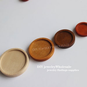 20pcs Wood Pendant Bezel Blanks, Wood Bezel Pendant Settings, Wood ...