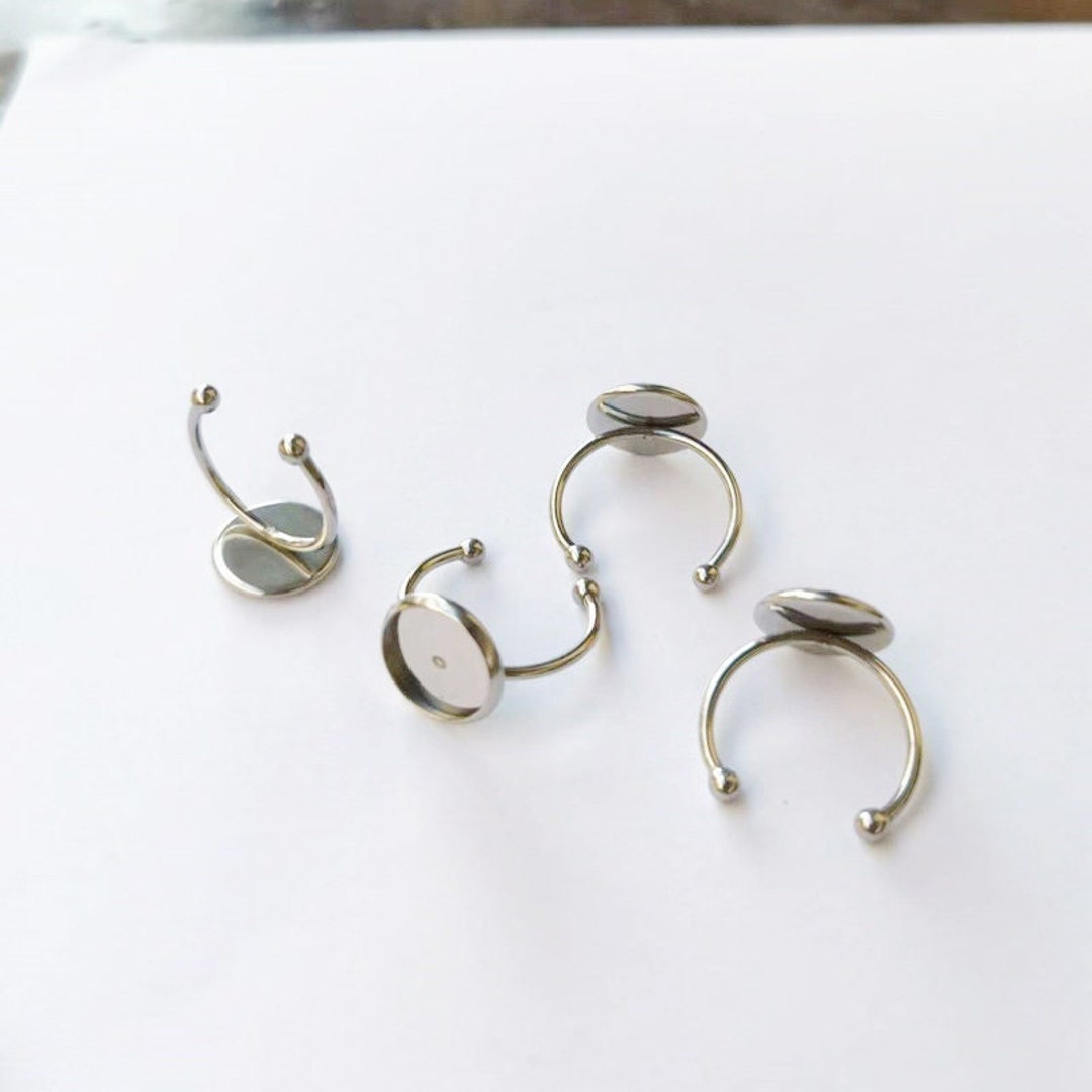 20pcs Stainless Steel Round Bezel Ring Blanks 6 8 10 12 14 16 20mm Ring ...