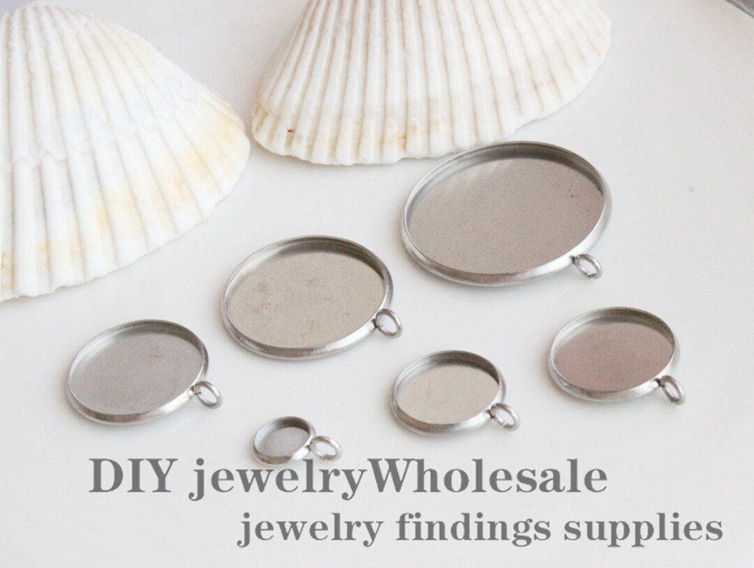 50pcs Stainless Steel Bezel Blanks 8mm / 10mm / 12mm / 14mm / 16mm ...