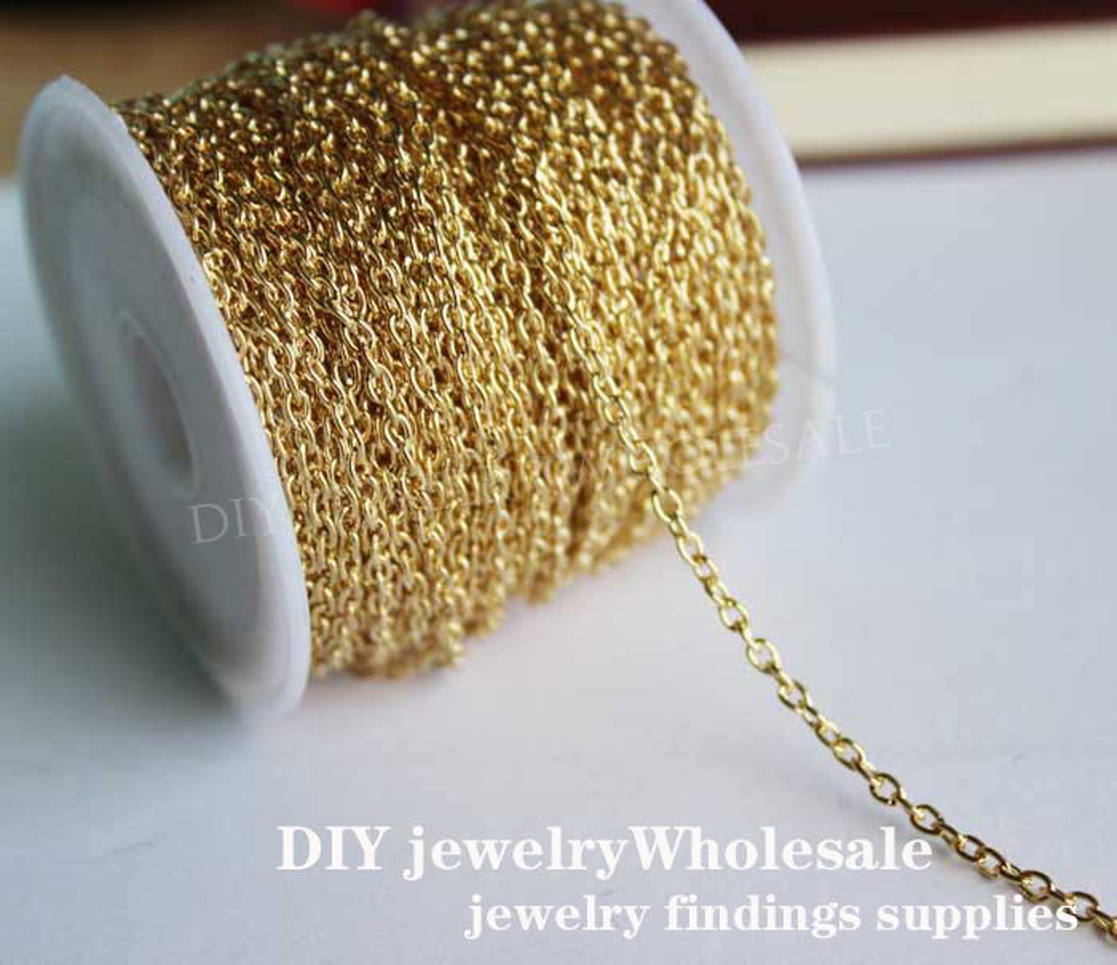 16ft Gold 2mm O Chains 2mm Oval Link Chain Loop Chain - Etsy