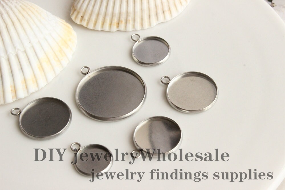 20pcs Stainless Steel Bezel Blanksround Bezel Tray Setting - Etsy