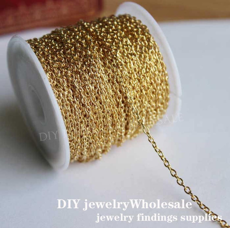 16ft Gold 2mm O Chains 2mm Oval Link Chain Loop Chain - Etsy