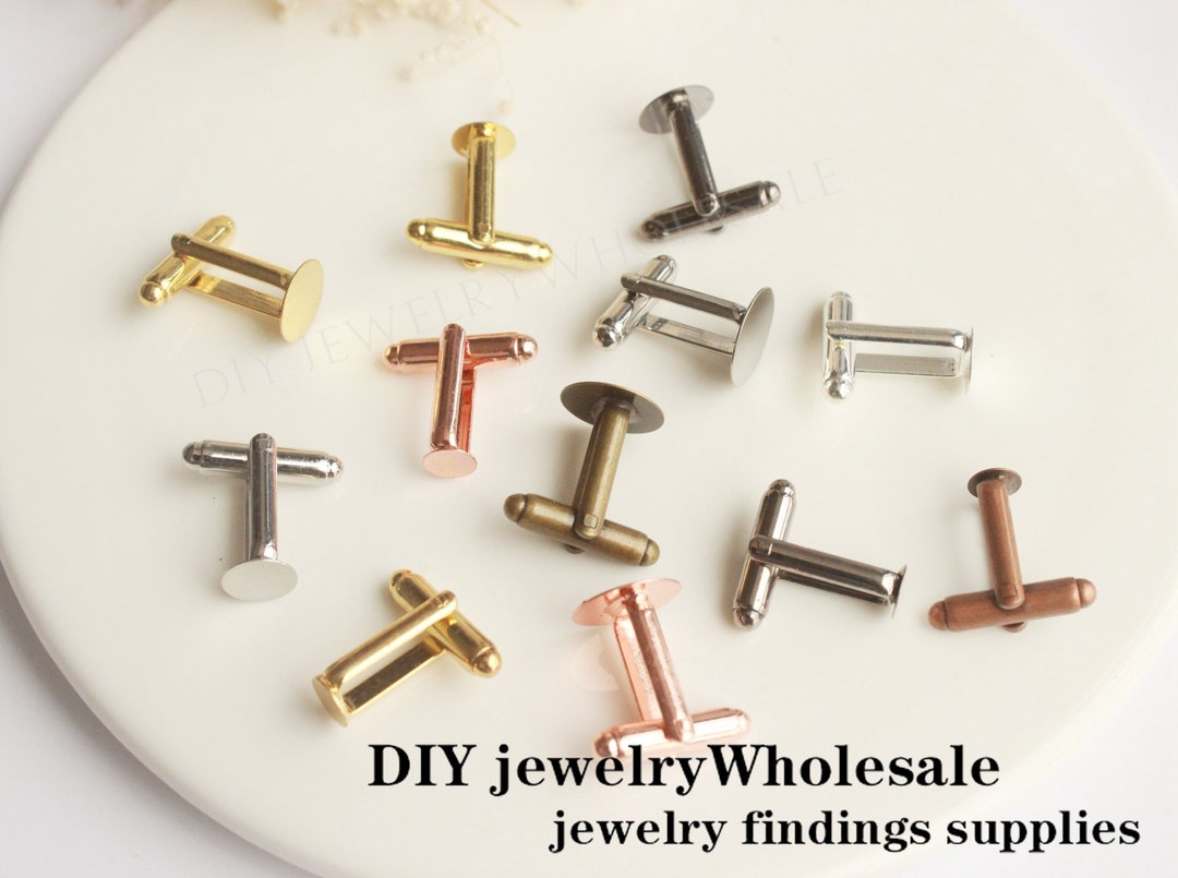 20pcs Cuff Link Blanks 6mm / 8mm / 10mm / 12mm Cufflink Tray, Bezel ...
