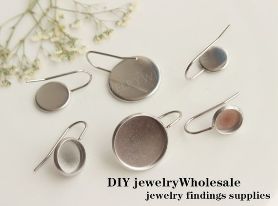 20pcs Stainless Steel Bezel French Bases Earring Blanks Base | Etsy