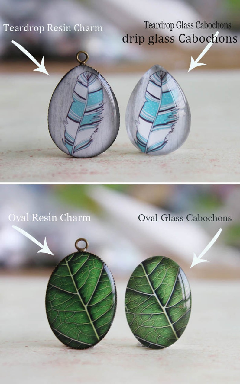 4pcs 18x25mm Handmade Photo Teardrop Oval Glass Cabs - Etsy