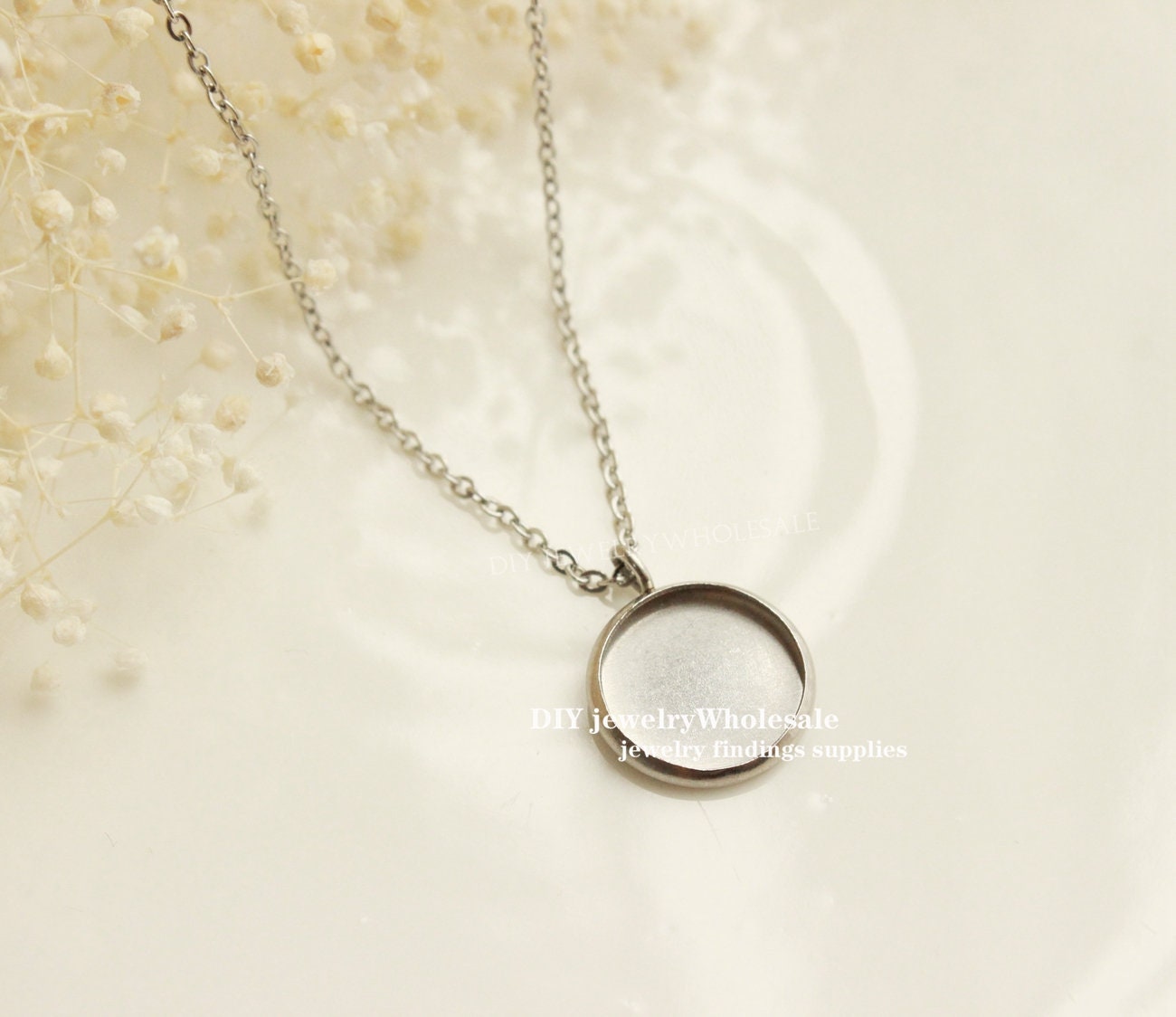 10pcs Close Out Stainless Steel Cable Chain Bezel Pendant - Etsy
