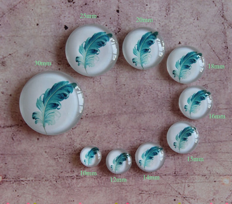 Glass Cabochon- Handmade Photo Glass Cabochons 8mm 10mm 12mm 14mm 15mm ...