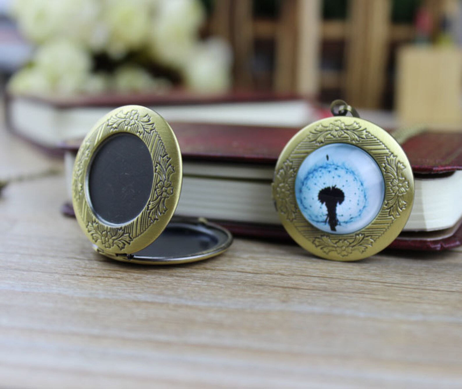 4pcs Antique Locket Pendant Necklace Diy Pendant Necklace - Etsy