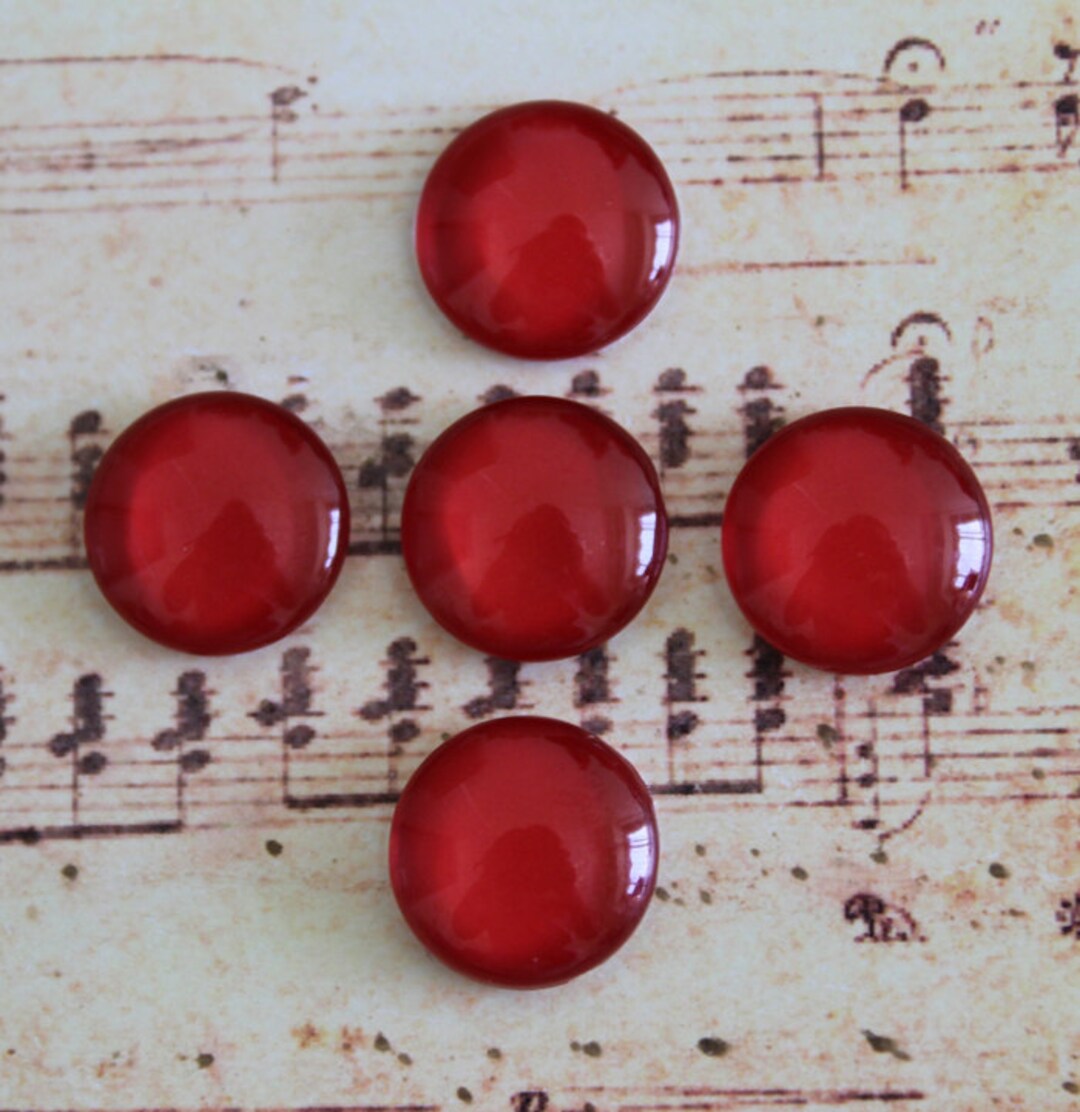 Red Photo Glass Cabochon 12mm 10mm 14mm 15mm 16mm 18mm 20mm 25mm 30mm ...