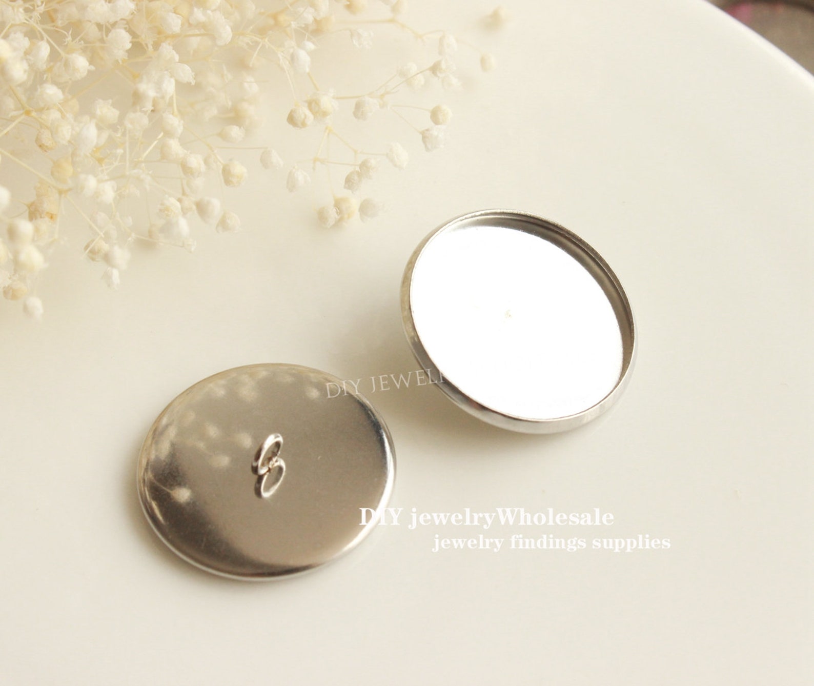 20pcs Stainless Steel 8-20mm Bead Caps Glass Bottle Cover Caps for ...