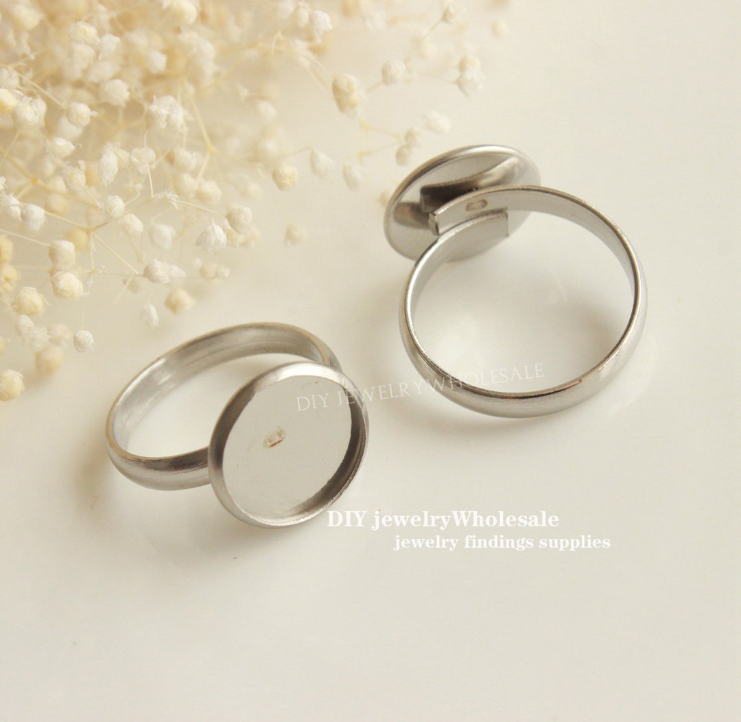 10pcs Stainless Steel Round Bezel Ring Blanks 10mm - 25mm Ring Settings ...