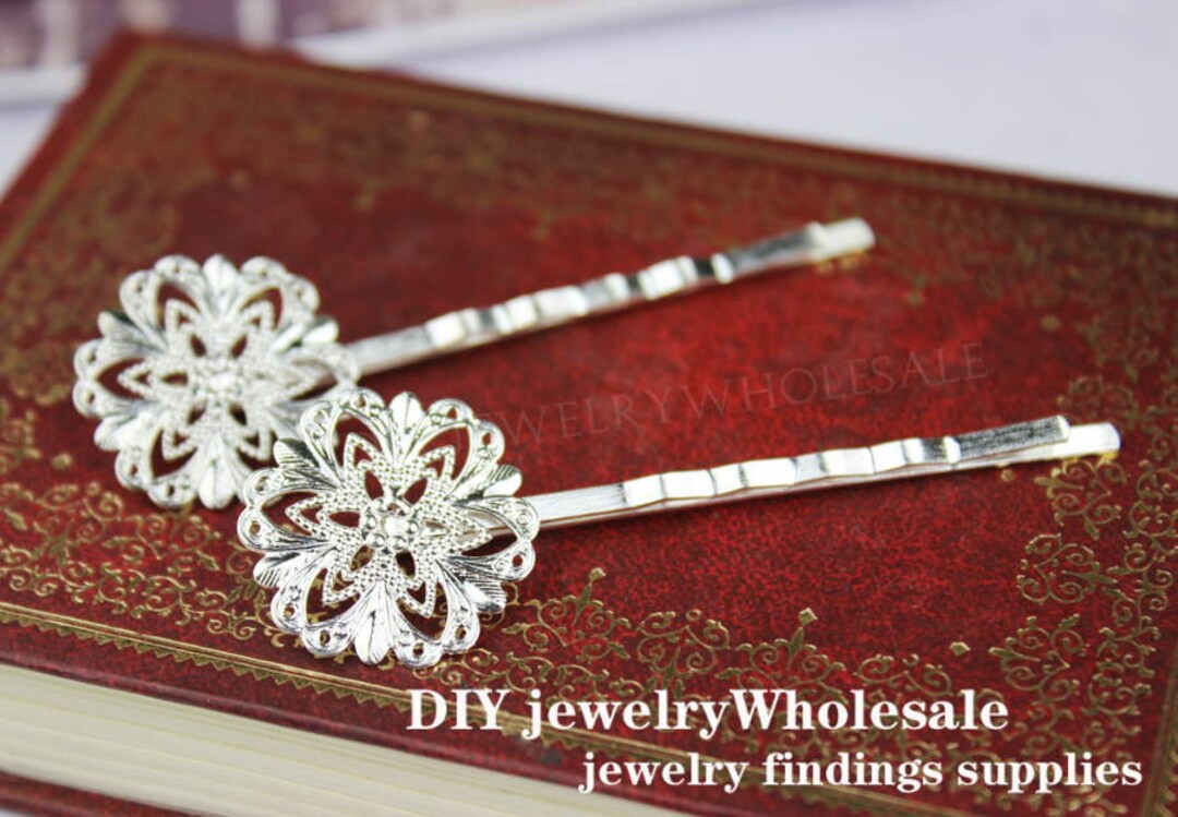10 Wholesale Filigree Hair Pins Clip Setting NICKEL FREE - Etsy
