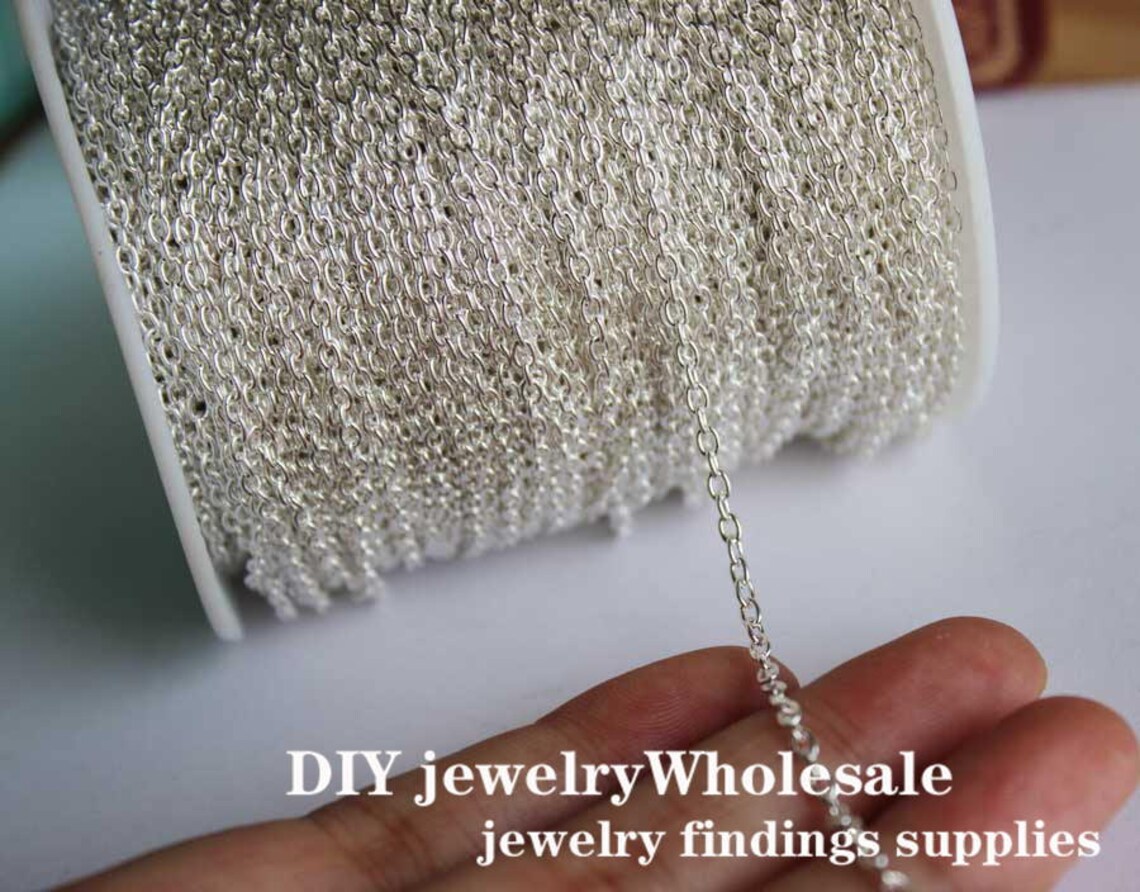 16ft Silver 2mm Oval Link Chain Loop Chain 2mm O Chains - Etsy