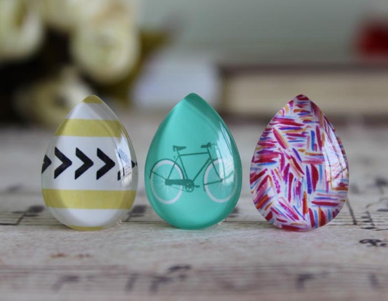 10x14mm 13x18mm 18x25mm Handmade Teardrop Glass Cabochons - XS45 - Etsy