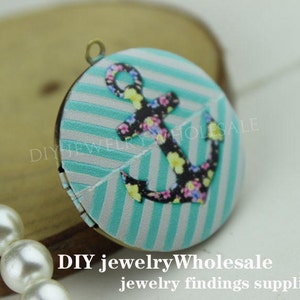 1pcs 33mm 3D Embossed Design Handmade Photo Locket XH231 Antique Bronze ...
