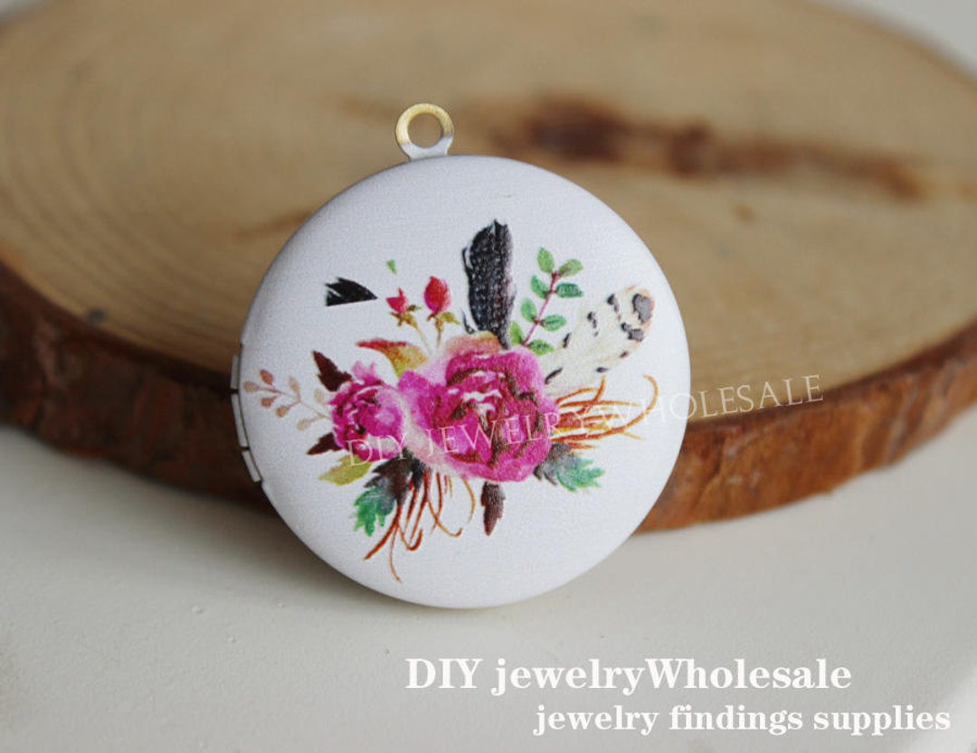 Exclusive 1pcs 33mm 3D Embossed Design Handmade Photo Locket XH272 ...