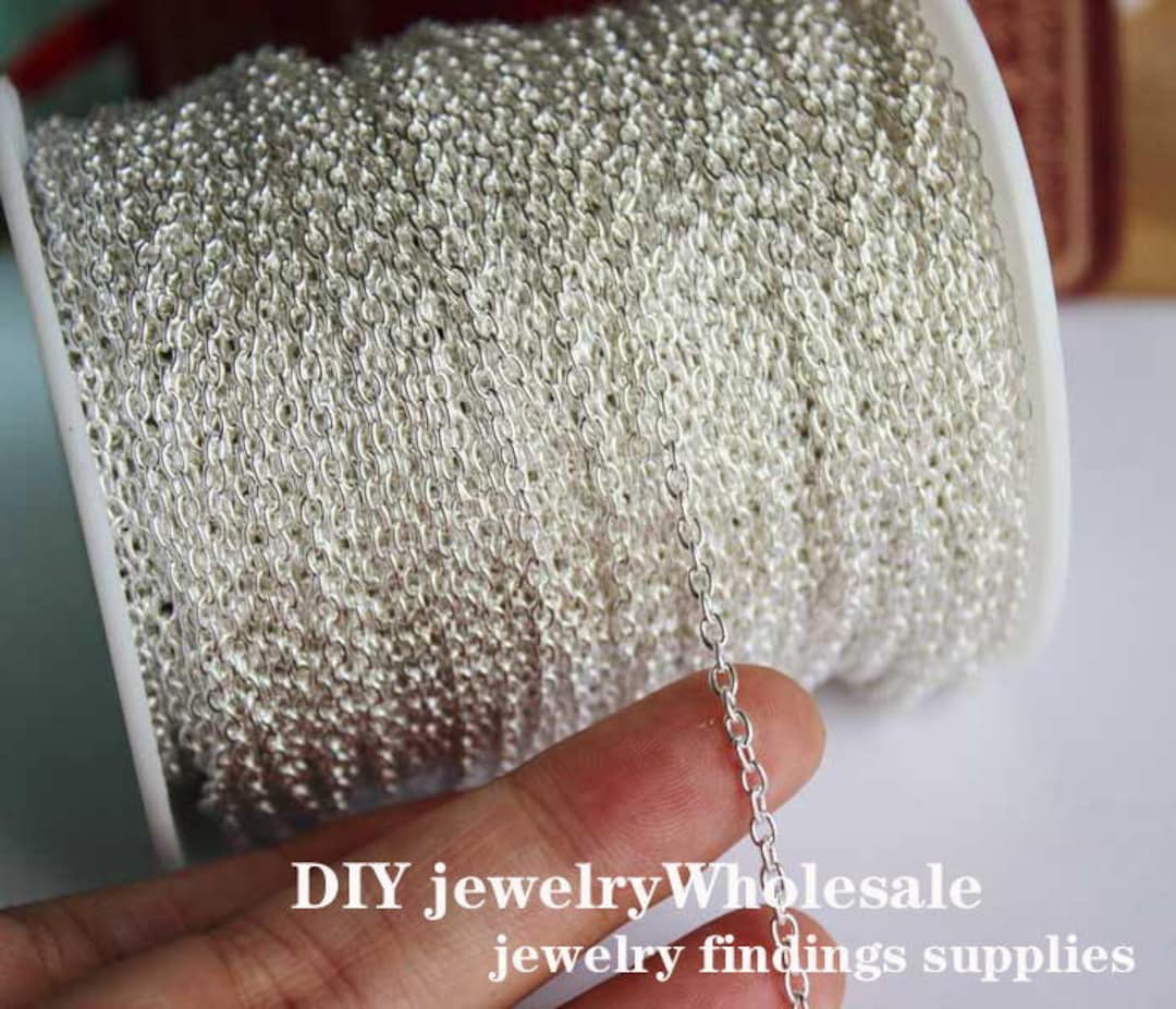 16ft Silver 2mm Oval Link Chain Loop Chain 2mm O Chains - Etsy