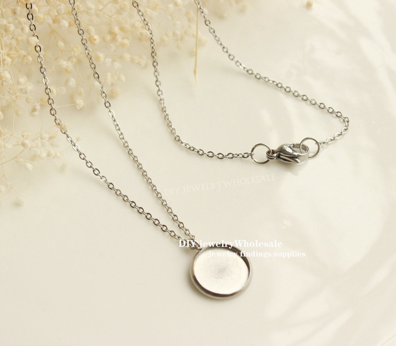 10pcs Close Out Stainless Steel Cable Chain Bezel Pendant - Etsy
