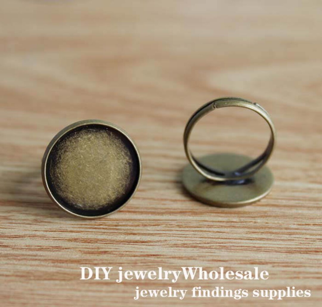 10pcs 10MM 12MM 14MM 16MM 18MM 20MM Adjustable Antique Brass Ring Base ...