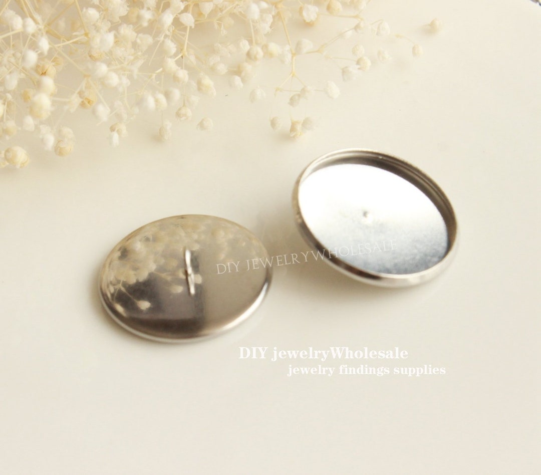 20pcs Stainless Steel 8-20mm Bead Caps Glass Bottle Cover Caps for ...