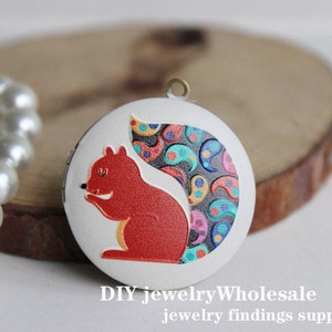 1pcs Cute Little Animals 3D Embossed Design 32mm Photo Locket Necklace ...