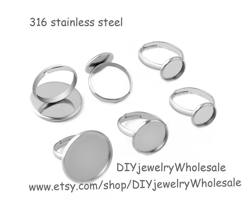 20pcs Stainless Steel Round Bezel Ring Blanks 8mm 25mm Ring - Etsy