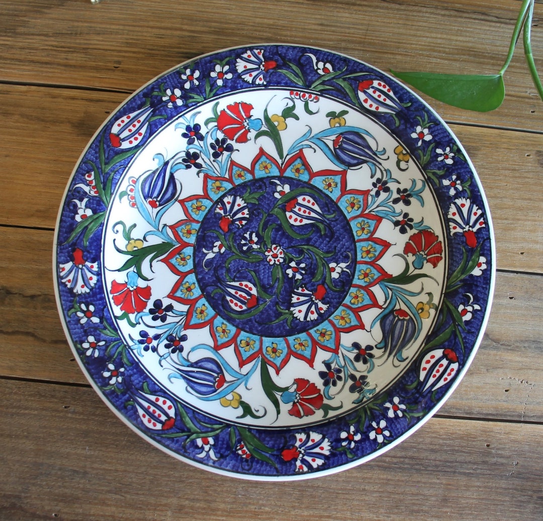 Hand-painted Turkish Ceramic Plate – 25cm Ottoman Dinnerware - Etsy